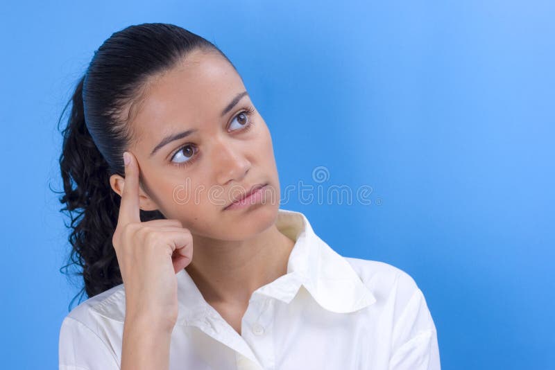 Thinking girl stock photo. Image of head, nice, beauty - 2959130