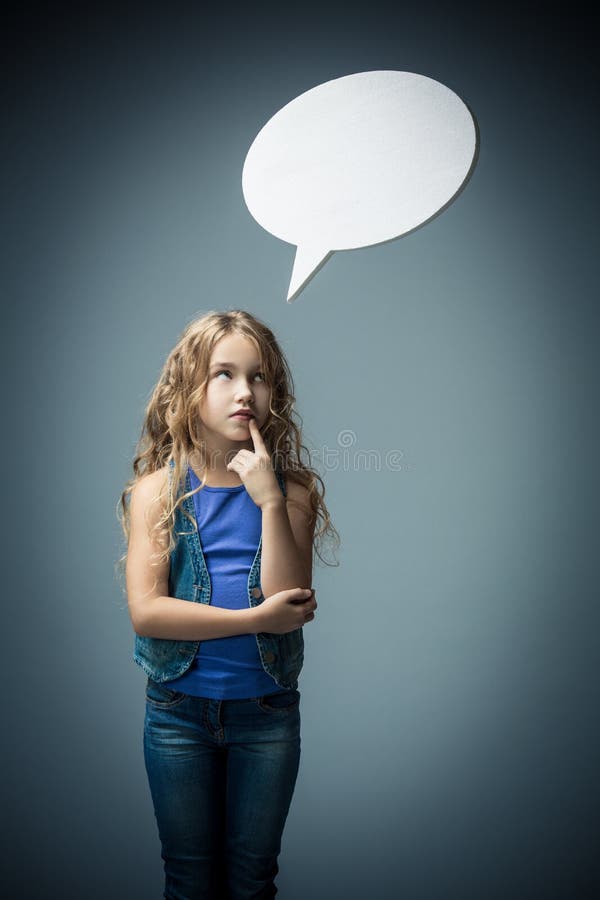 Thinking girl stock photo. Image of child, childhood - 36842154