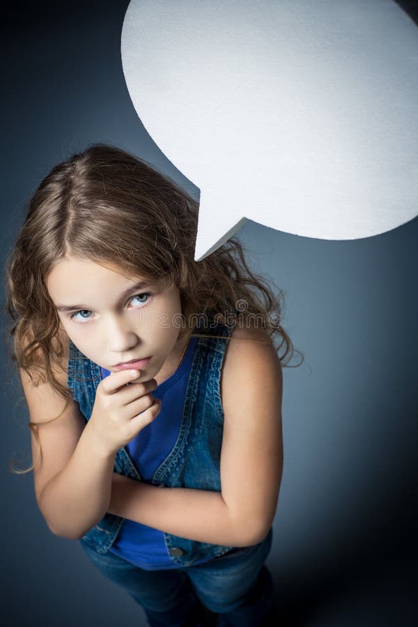 Thinking girl stock photo. Image of expression, thinking - 37102016
