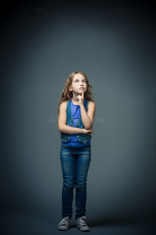 Thinking girl stock photo. Image of expression, thinking - 37102016