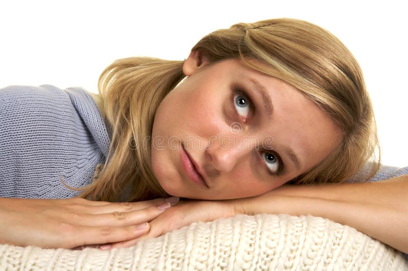 Thinking Girl stock image. Image of feminine, female, lovely - 6651519