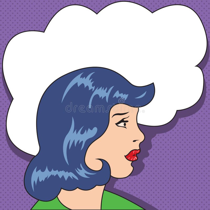 Thinking girl stock vector. Illustration of style, blank - 85267240