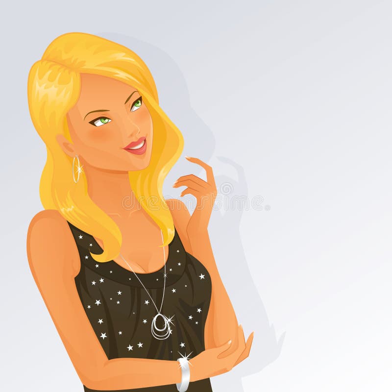 Thinking girl stock vector. Illustration of elegant, idea - 31313233