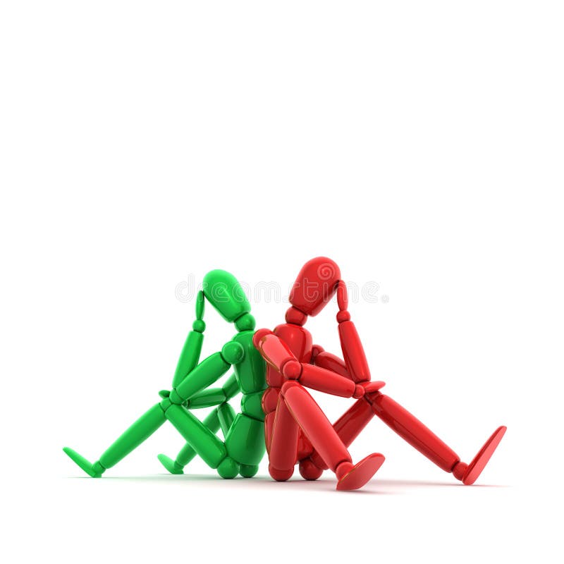 Thinking Green and Red stock illustration. Illustration of concept ...