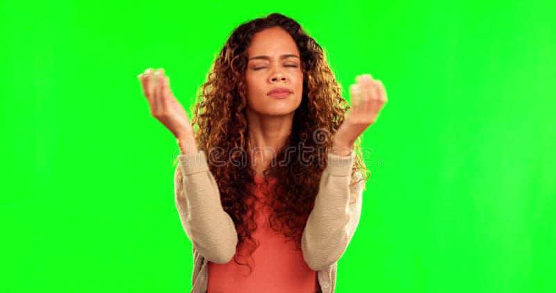 Thinking, Green Screen Comparison and Woman Decision, Choice and Scale ...