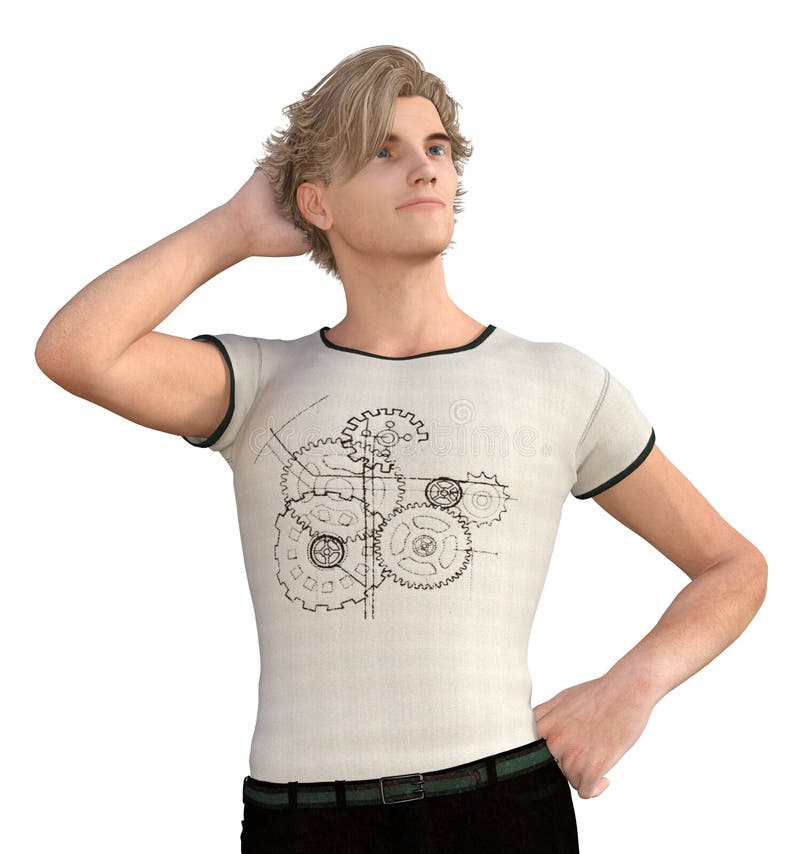 A thinking guy stock illustration. Illustration of dude - 80306396