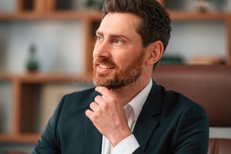 Thinking, Having an Idea. Businessman in Formal Clothes is Working ...