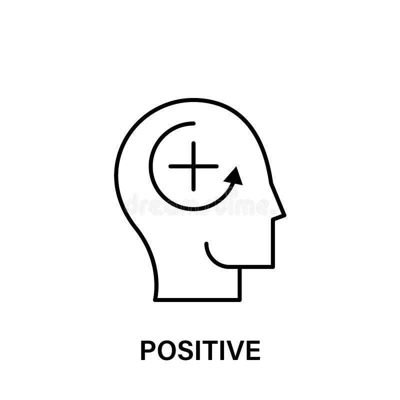 Thinking, Head, Plus, Circle, Positive Icon. Element Of Human Positive ...