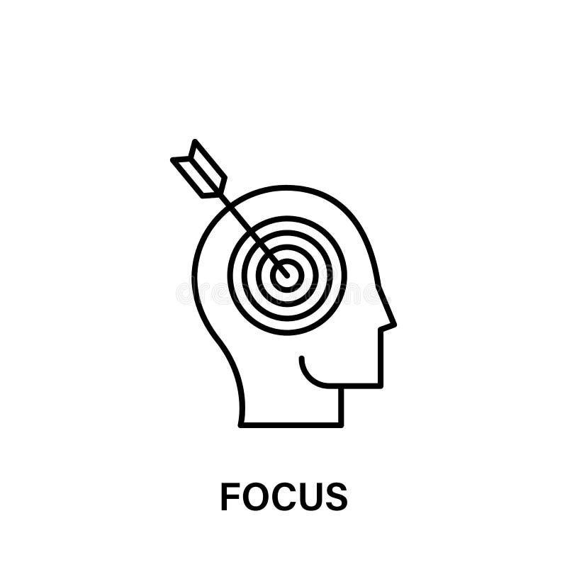 Thinking, Head, Target, Arrow, Focus Icon. Element of Human Positive ...