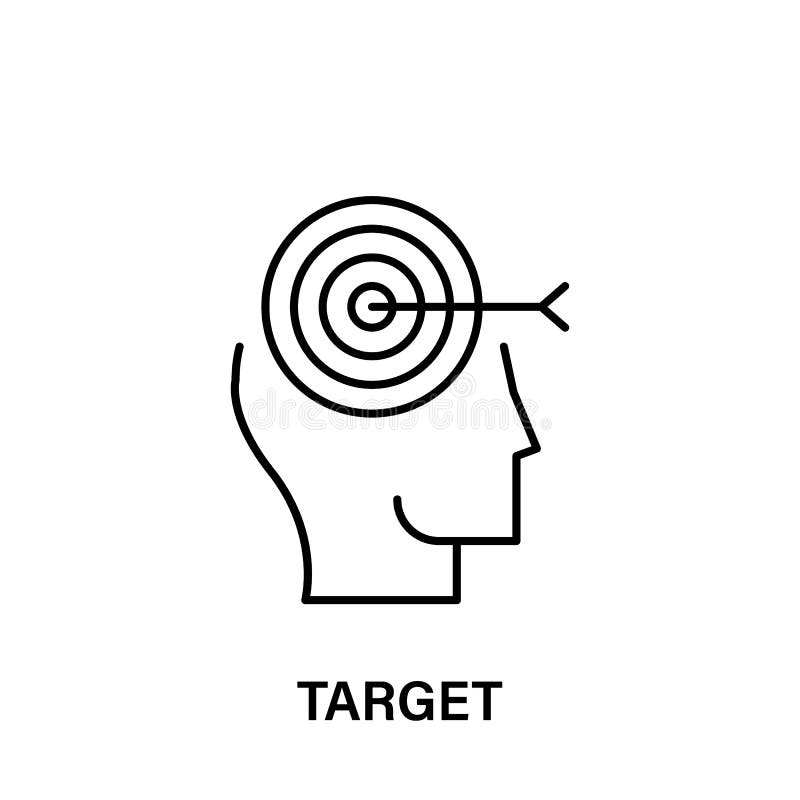 Thinking, Head, Target, Arrow, Focus Icon. Element of Human Positive ...