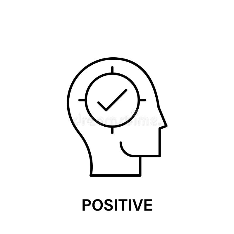 Thinking, Head, Target, Check, Positive Icon. Element of Human Positive ...
