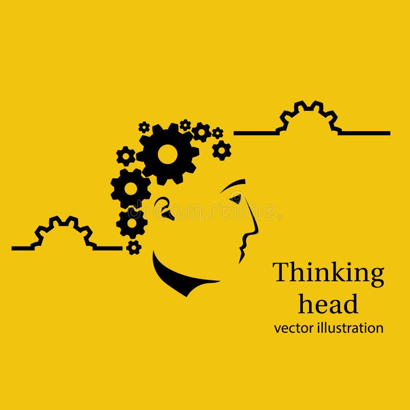 Thinking head vector stock vector. Illustration of face - 101934225