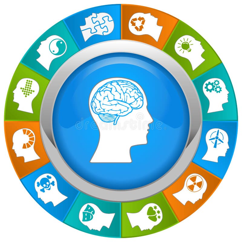 Thinking Heads Icons stock vector. Illustration of connection - 48784087