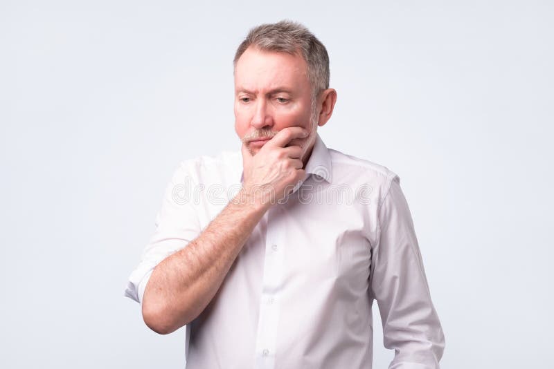 An Thinking about His Problems, Expressing Some Doubts Stock Image ...