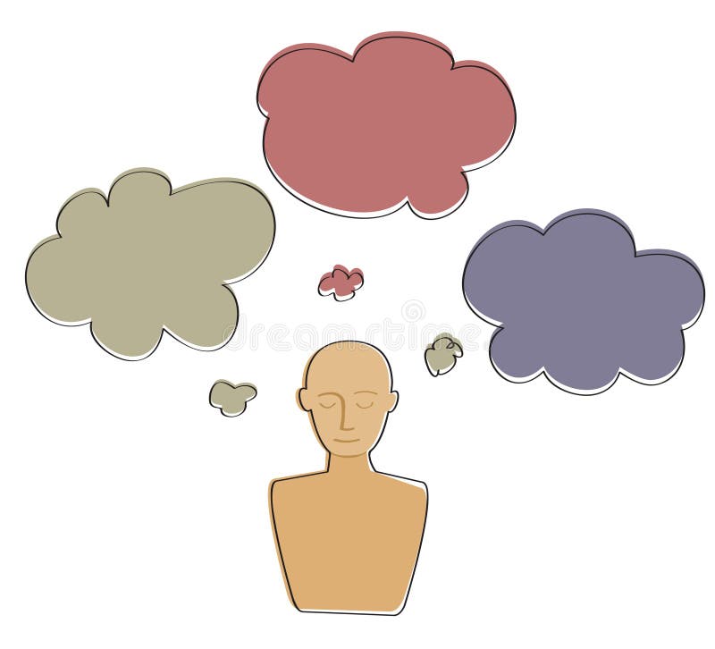 Thinking icon cartoon stock illustration. Illustration of dreams - 23713680