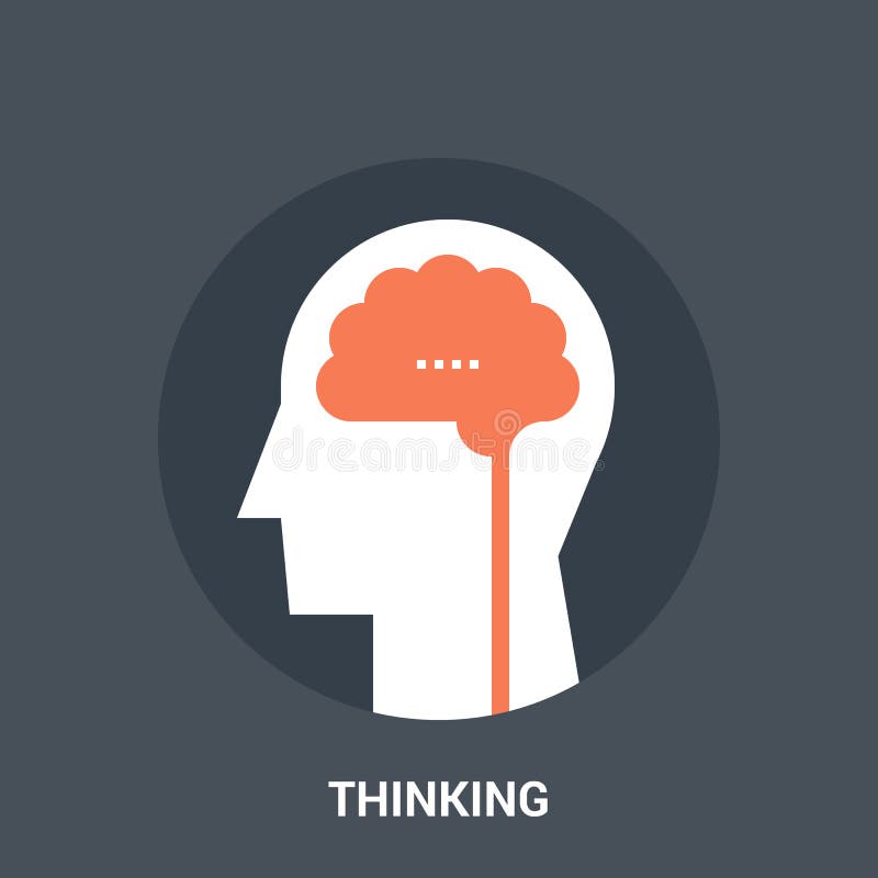 Thinking icon concept stock vector. Illustration of head - 85582111