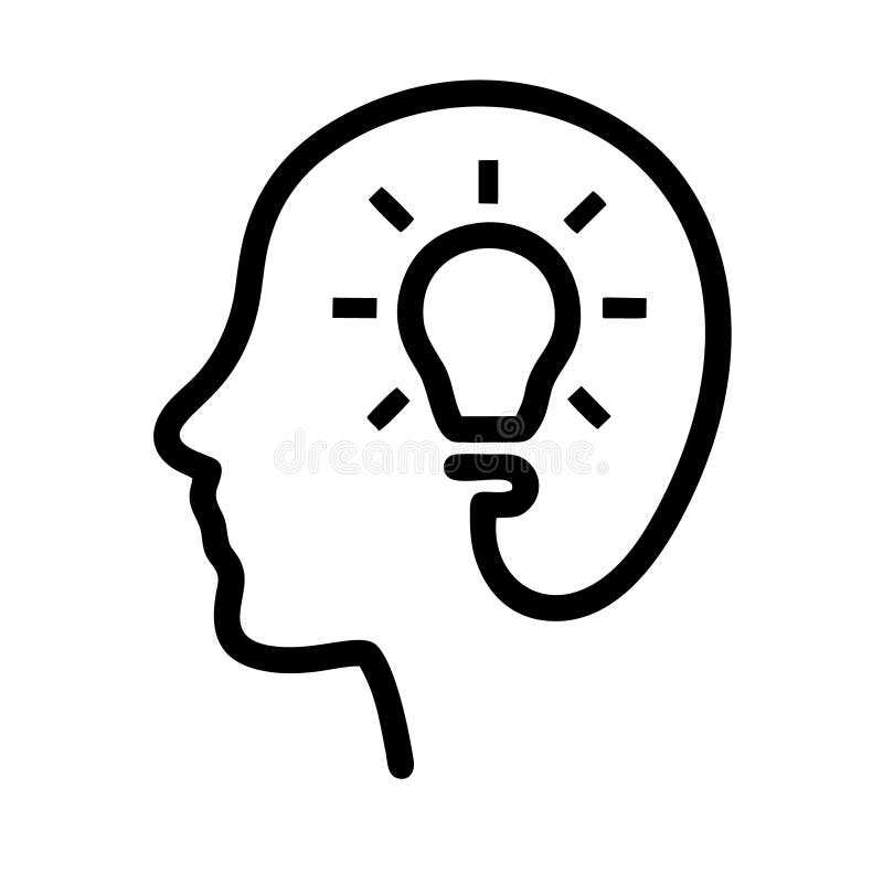 Thinking Icon Isolated on White Background from Human Mind Collection ...