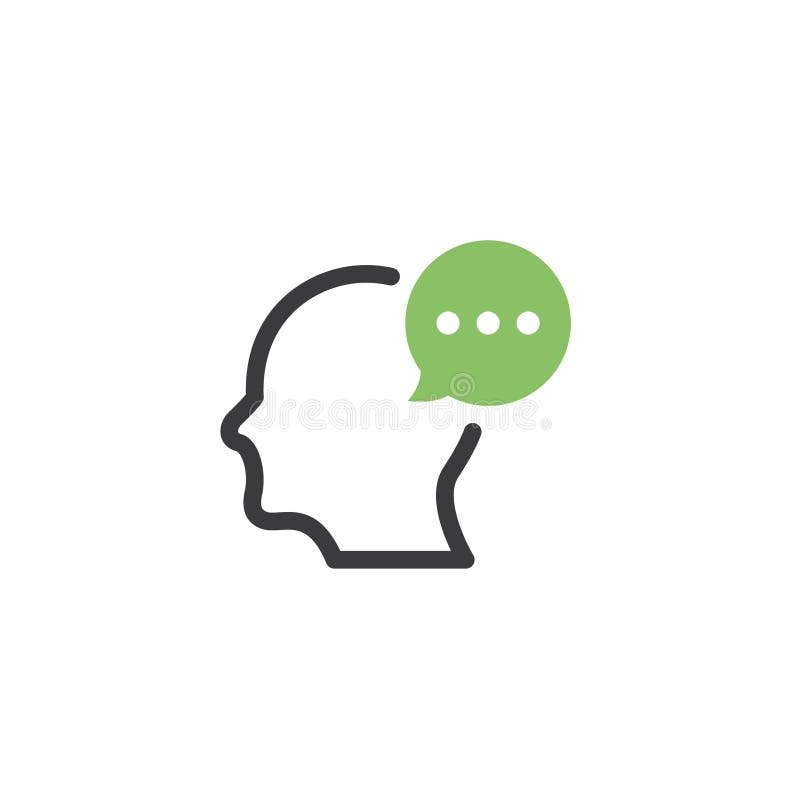 Thinking Icon Man Bubble Idea. Vector Person Think Symbol Customer ...