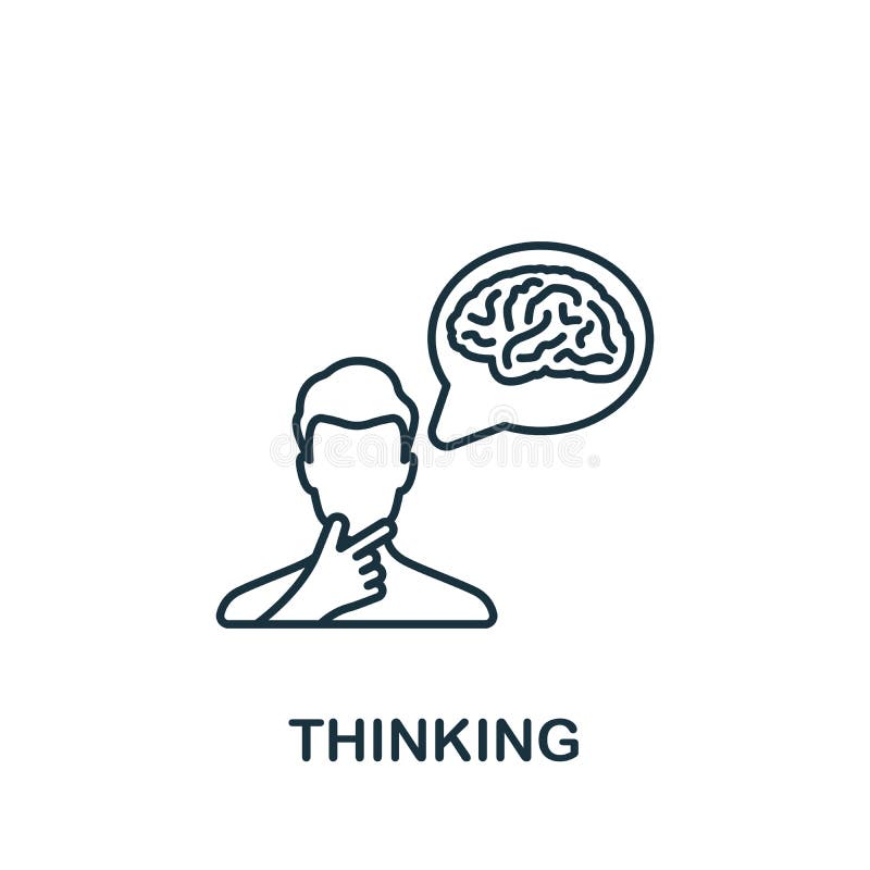 Thinking Icon. Monochrome Simple Project Planning Icon for Templates ...