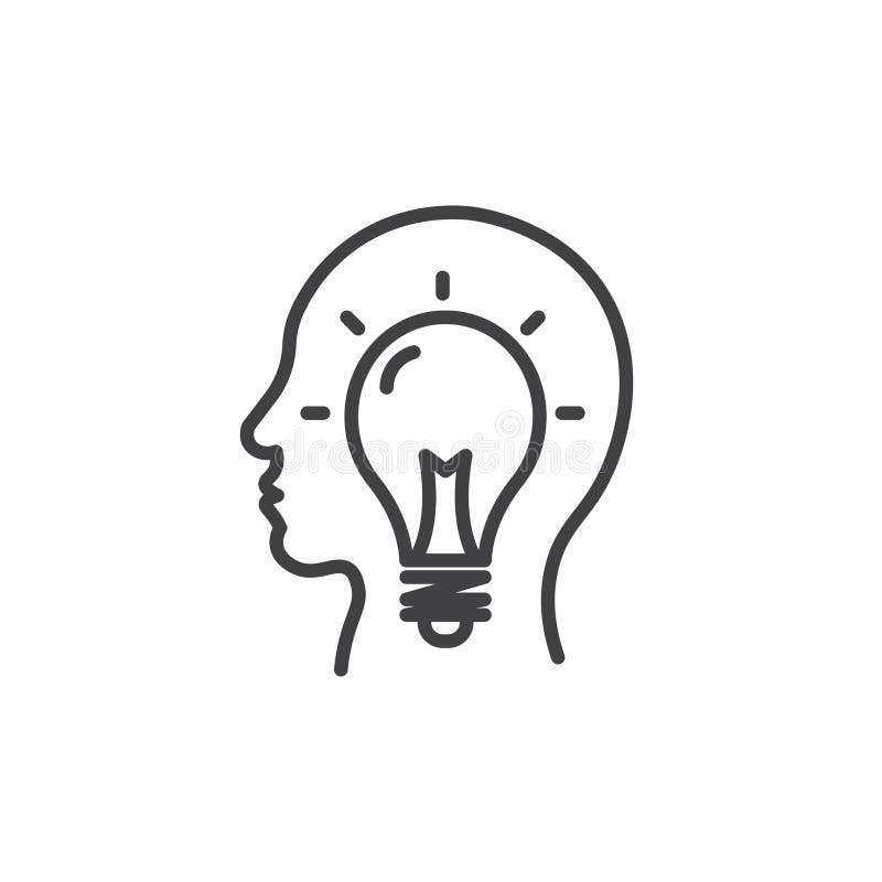 Thinking Icon Set. Mind or Head Pictogram. Human Knowledge Memory Sign ...