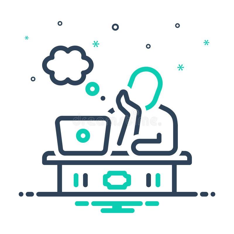 Mix Icon for Thinking, Thinker and Worried Stock Vector - Illustration ...