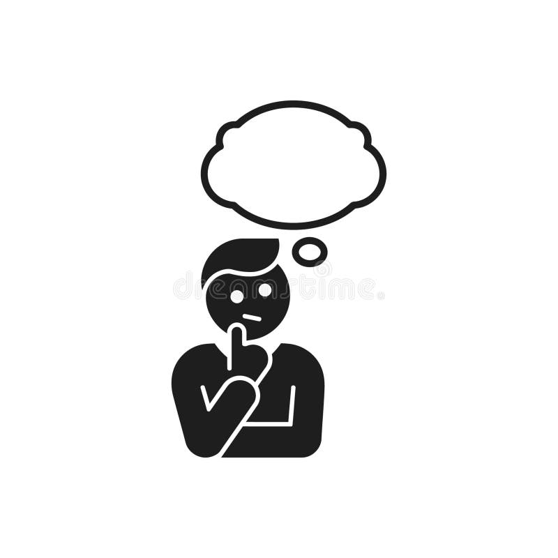 Thinking Icon stock vector. Illustration of person, thinking - 361857598