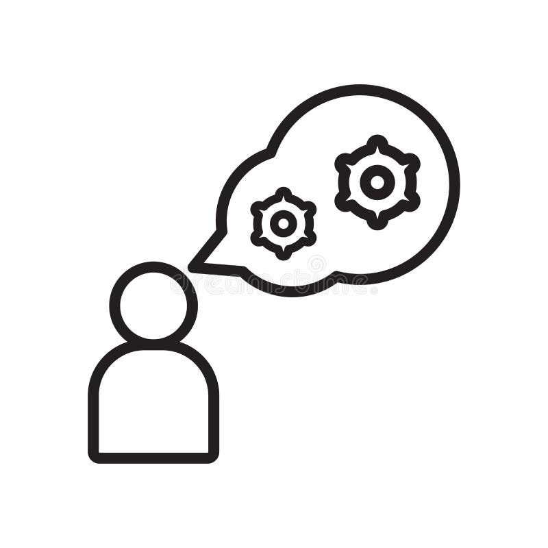 Thinking Icon Vector Isolated on White Background, Thinking Sign Stock ...