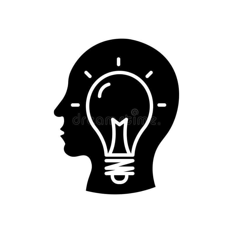 Thinking Icon Set. Mind or Head Pictogram. Human Knowledge Memory Sign ...