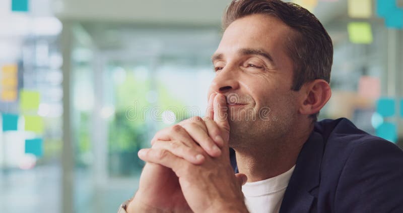 Thinking, Idea and Business Man in Office for Solution, Planning and ...