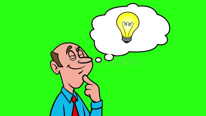 Thinking about an Idea - 4k Animation with Green Background Stock Video ...
