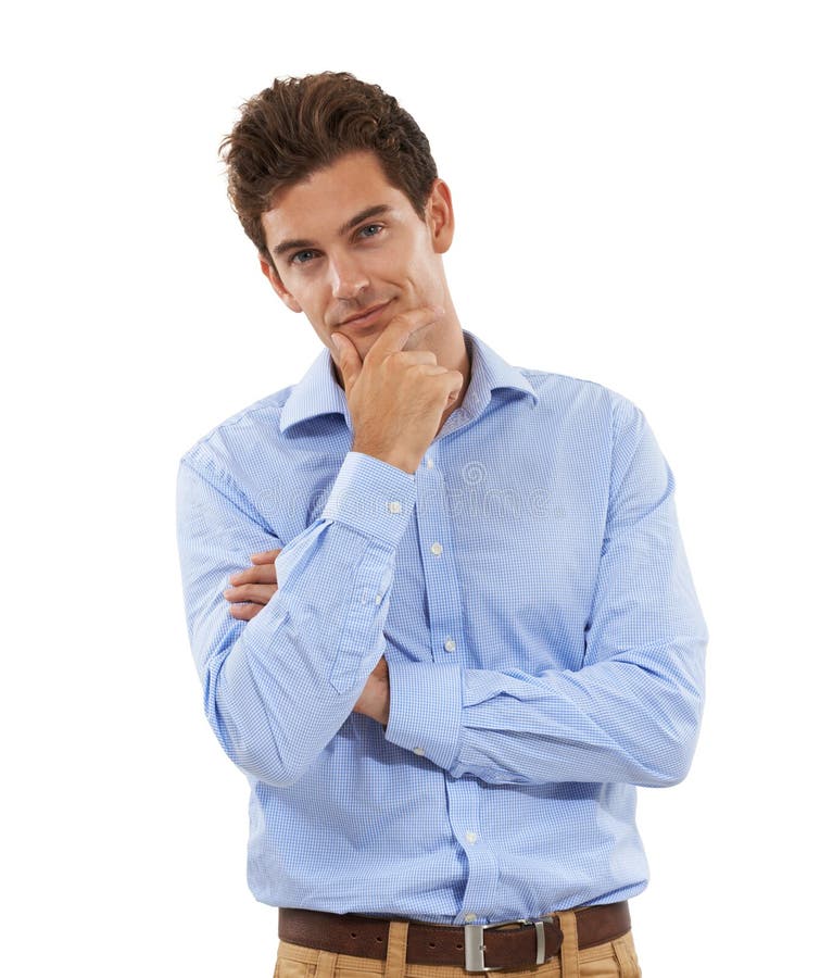 Thinking, Idea and Portrait of a Businessman in a Studio with a Pensive ...