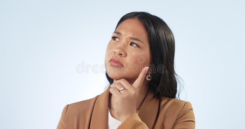 Thinking, Idea and Young Woman in a Studio with Doubt, Unsure or Wonder ...