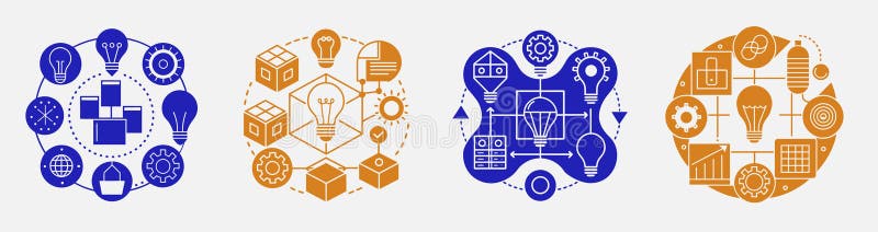 Thinking Ideas Concepts by Light Bulbs Themed Template Collection Stock ...