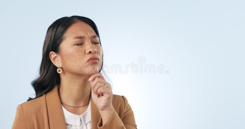 Thinking, Ideas and Young Woman in Studio with Unsure, Brainstorming or ...