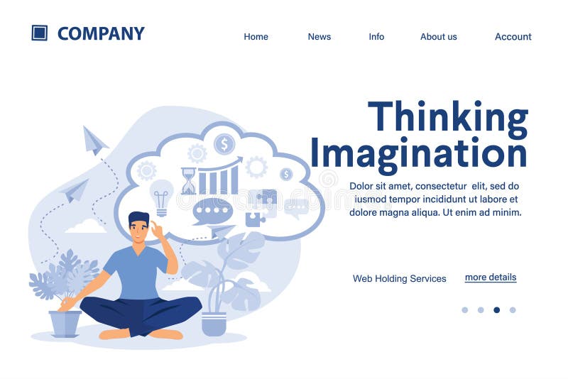 Thinking Imagination Illustration Suitable for Web Landing Page, Stock ...