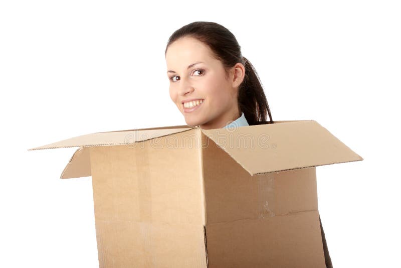 Thinking inside a box stock image. Image of delivery - 12478517