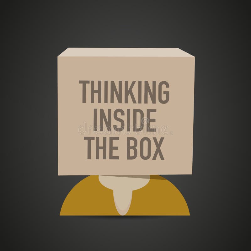 Thinking inside the box stock vector. Illustration of concept - 46548695