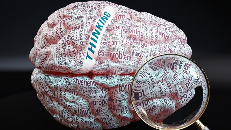 Thinking Inside a Human Mind Stock Illustration - Illustration of ...