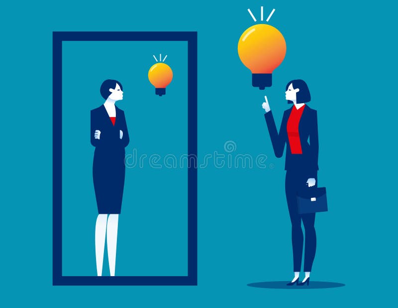 Thinking Inside and Thinking Outside the Box. Business Cartoon Vector ...