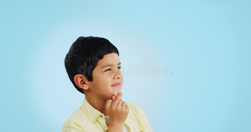 Thinking, Inspiration and Ideas, Confused Youth Boy in Studio with ...