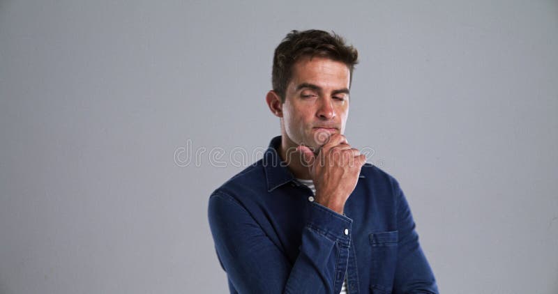 Thinking, Inspiration and Man with Ideas, Confused and Questions with ...