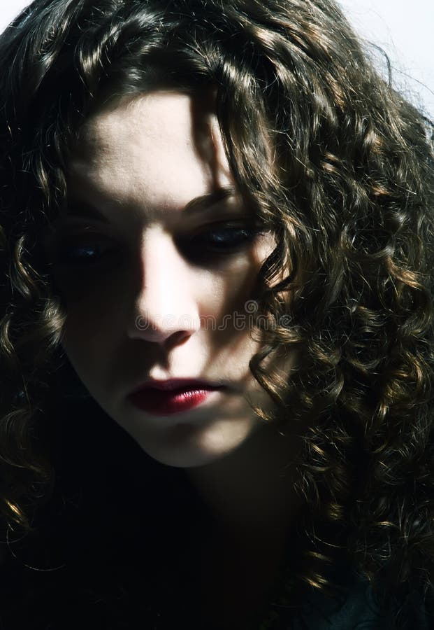 Thinking lady stock photo. Image of lady, brown, concentrate - 5013268