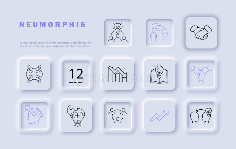 Thinking Line Icon Set. Creative, Imaginative, Cognitive, Analytical ...