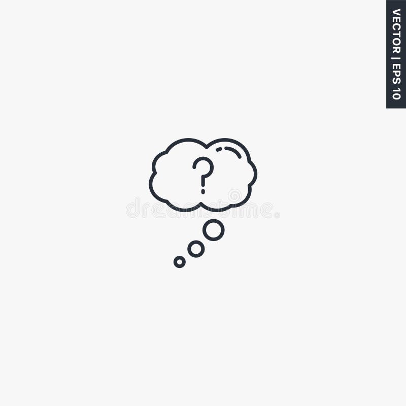 Thinking, Linear Style Sign for Mobile Concept and Web Design Stock ...