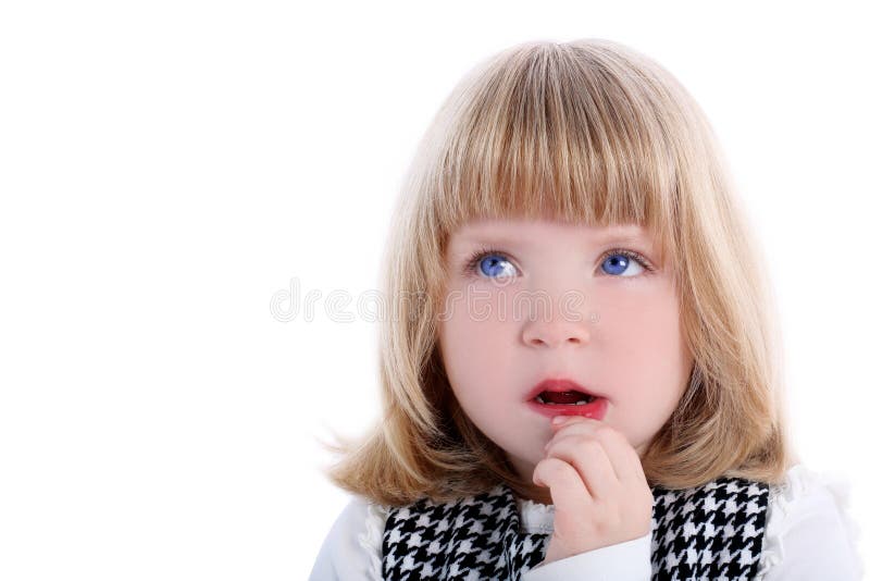 Thinking little girl stock photo. Image of girl, cute - 8780696