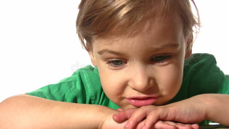 Thinking Little Girl, Face on Stock Video - Video of human, hands ...