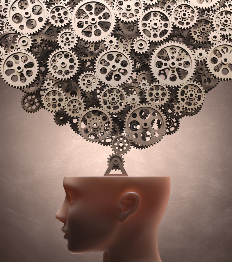 Several Gears Machine Coming Out Head Stock Photos - Free & Royalty ... Several Gears Machine Coming Out Head Stock Photos - Free & Royalty ...
