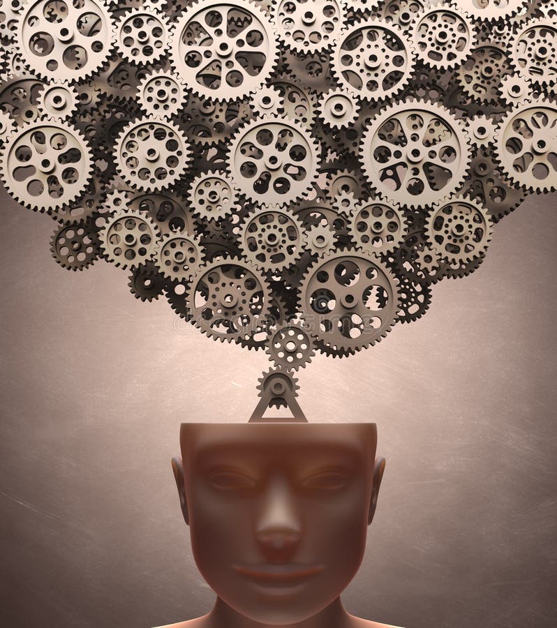 The Brain Is Thinking (CPU) Stock Illustration - Illustration of ...