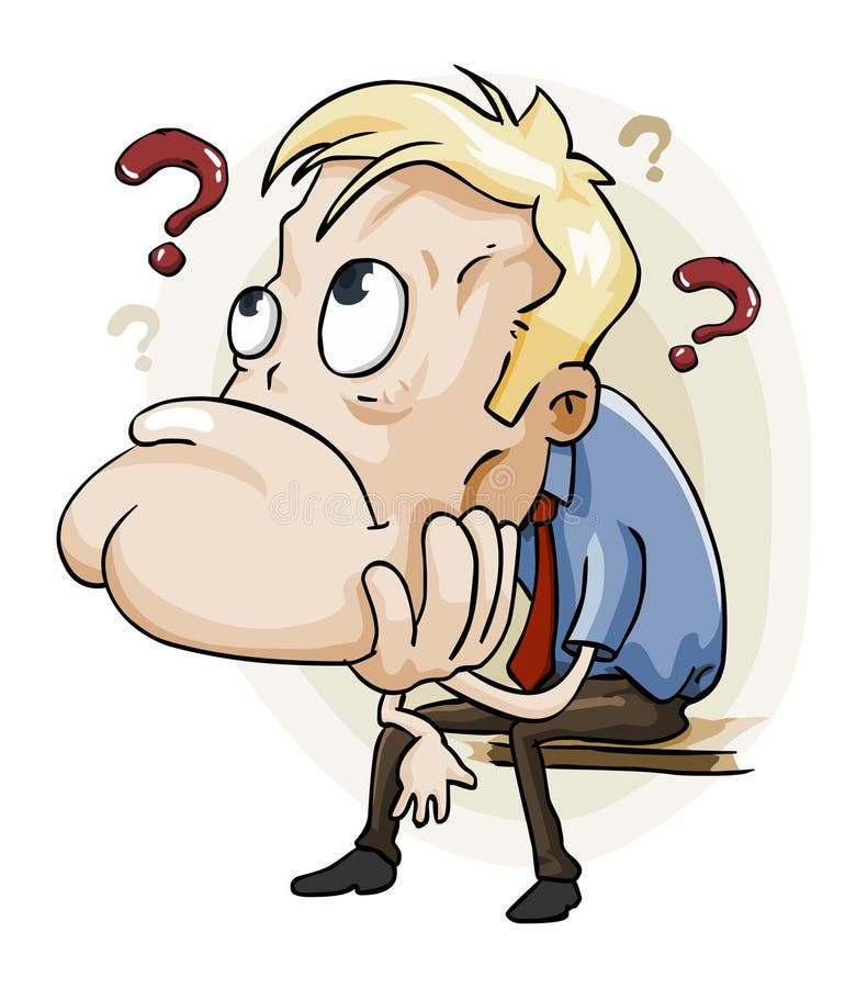 Thinking man stock vector. Illustration of sitting, contemplation ...