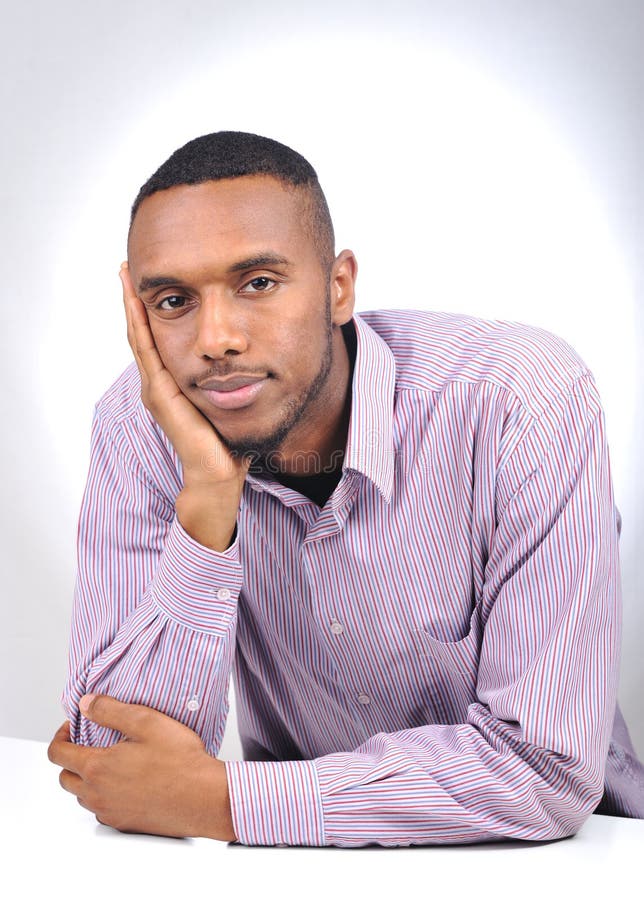 Thinking man stock photo. Image of electronic, glasses - 13978894